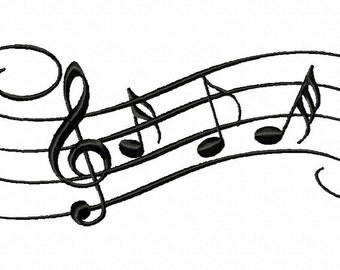Music embroidery | Etsy