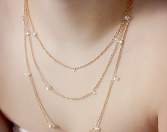 Rough Cut Diamond Necklace by moderndesignsbyvkg on Etsy