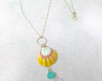 Sunrise shell necklace | Etsy