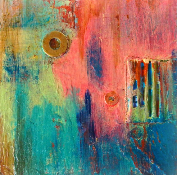 Items similar to MODERN Rustic Abstract Painting, Rustic Abstract Mixed ...