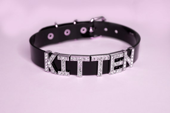 KITTEN Choker kitten collar human choker Rhinestone