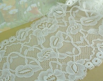 1yd Pink Stretch Lace 5 inch Wide Gallon lace Trim Pink