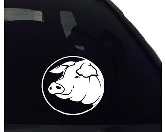 Pig window decal | Etsy