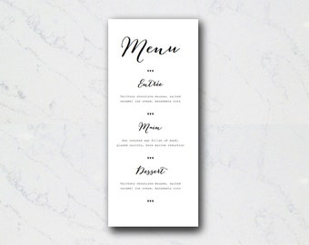 Cursive menu | Etsy