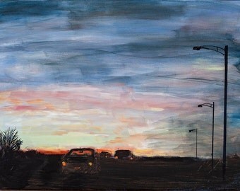 Items similar to The Road Home, a colorful screenprint on Etsy