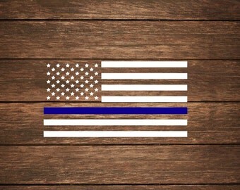 Thin blue line decal | Etsy