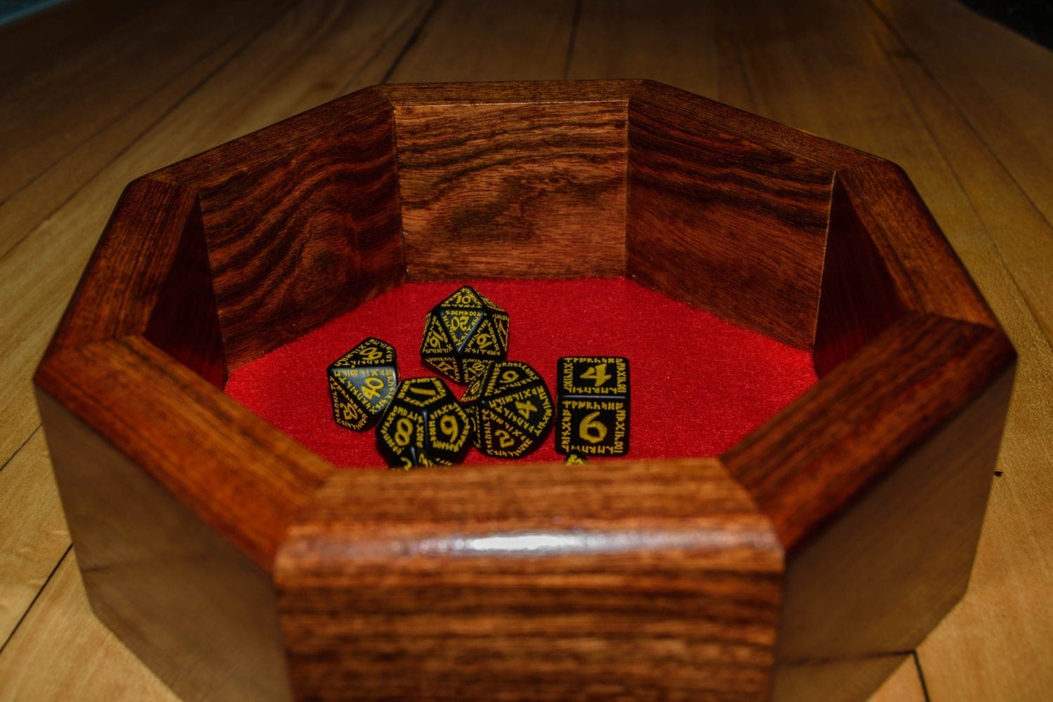 Octagonal Dice Tray Exotic Wood