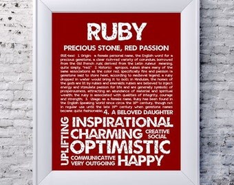 Ruby name art | Etsy