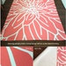 Modern Dahlia Flower Area Rug Coral and White Flower Rug