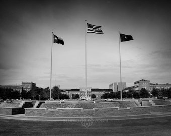 Texas Tech Masked Rider Black and White Wall Art TTU Campus