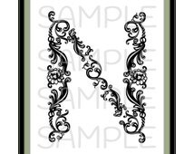 Popular items for monogram letter n on Etsy