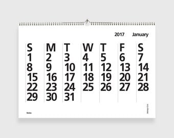 Typography calendar | Etsy