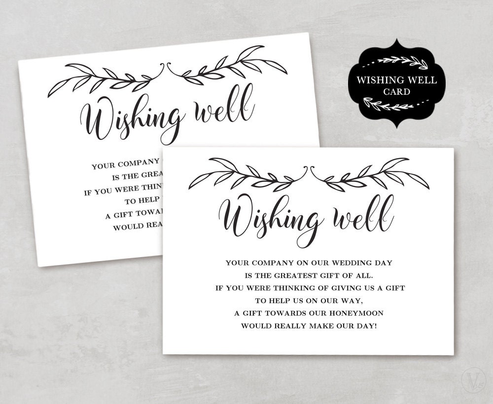 Wishing Well Card Template Printable Wishing Well Card DIY
