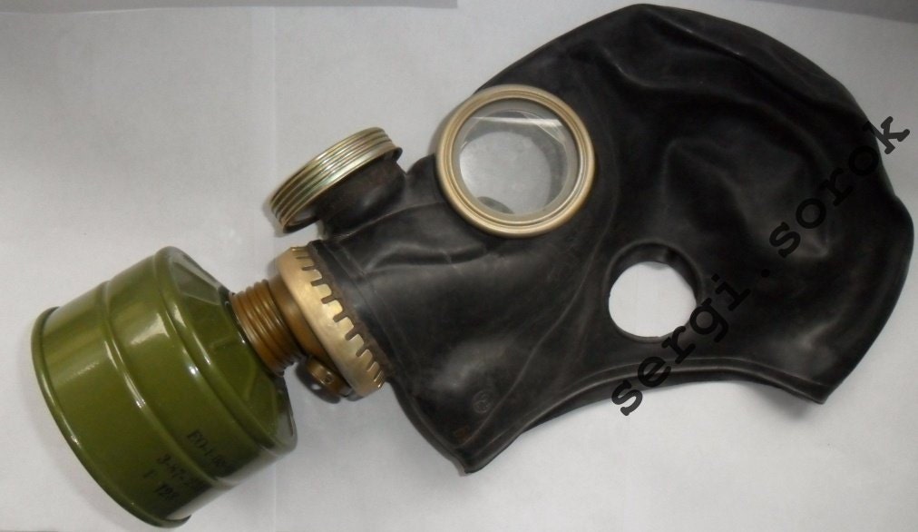 WW2 RUBBER Gas mask GP-5M russian black soviet military new