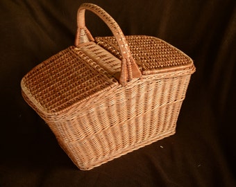 Handmade Wicker Basket Handwoven Willow Basket Wicker Picnic