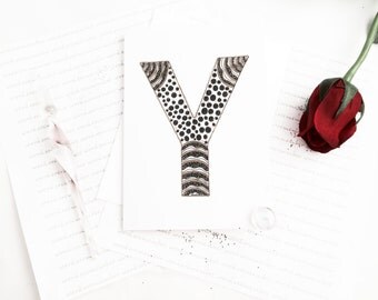 Monogram letter y | Etsy