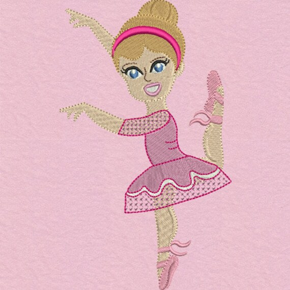 Ballerina Machine Embroidery Design 7 2 sizes 5 X 7