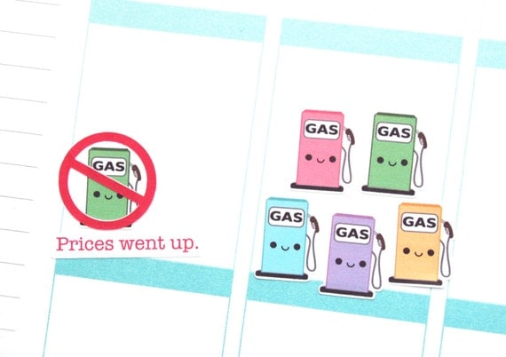 Happy Get Gas Pump Station Reminder Kawaii by aHappyBlueTree