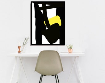 Yellow canvas art | Etsy