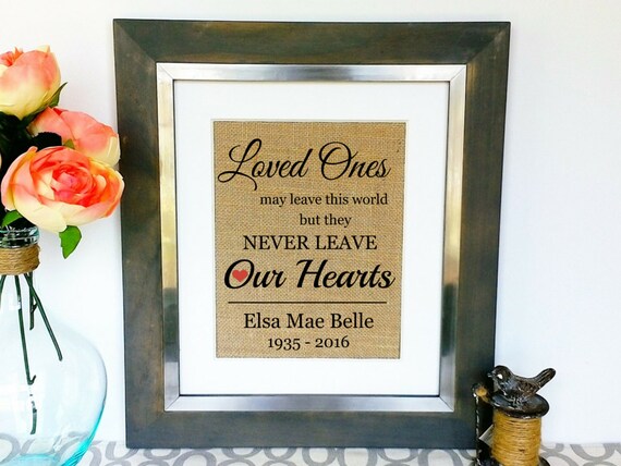Personalized Sympathy Gift Condolence Message Gifts Burlap