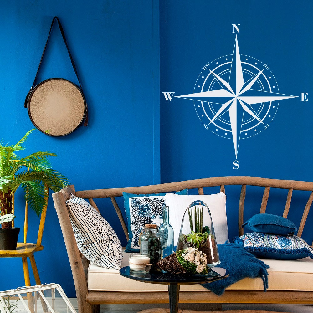 Compass Rose Decal Nautical Home Decor Nautical Compass Wall