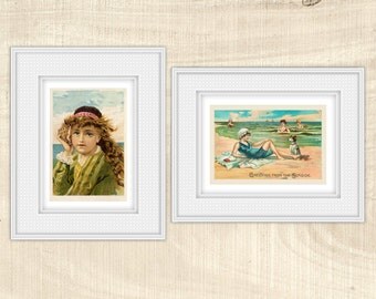 Vintage Postcards / Olympia Cards Stationery Set / Seashell