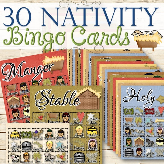 30 Christmas Nativity Bingo Cards INSTANT DOWNLOAD