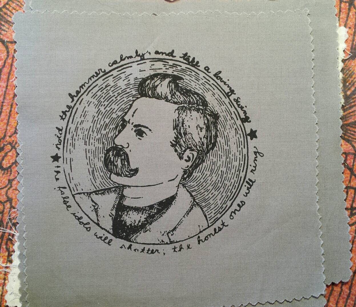 Nietzsche: Screenprinted Patch