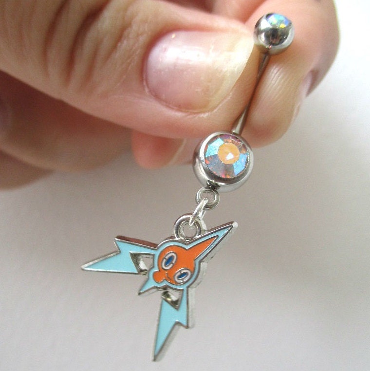 Pokémon Bellybutton Piercing ROTOM Belly iridescent botton