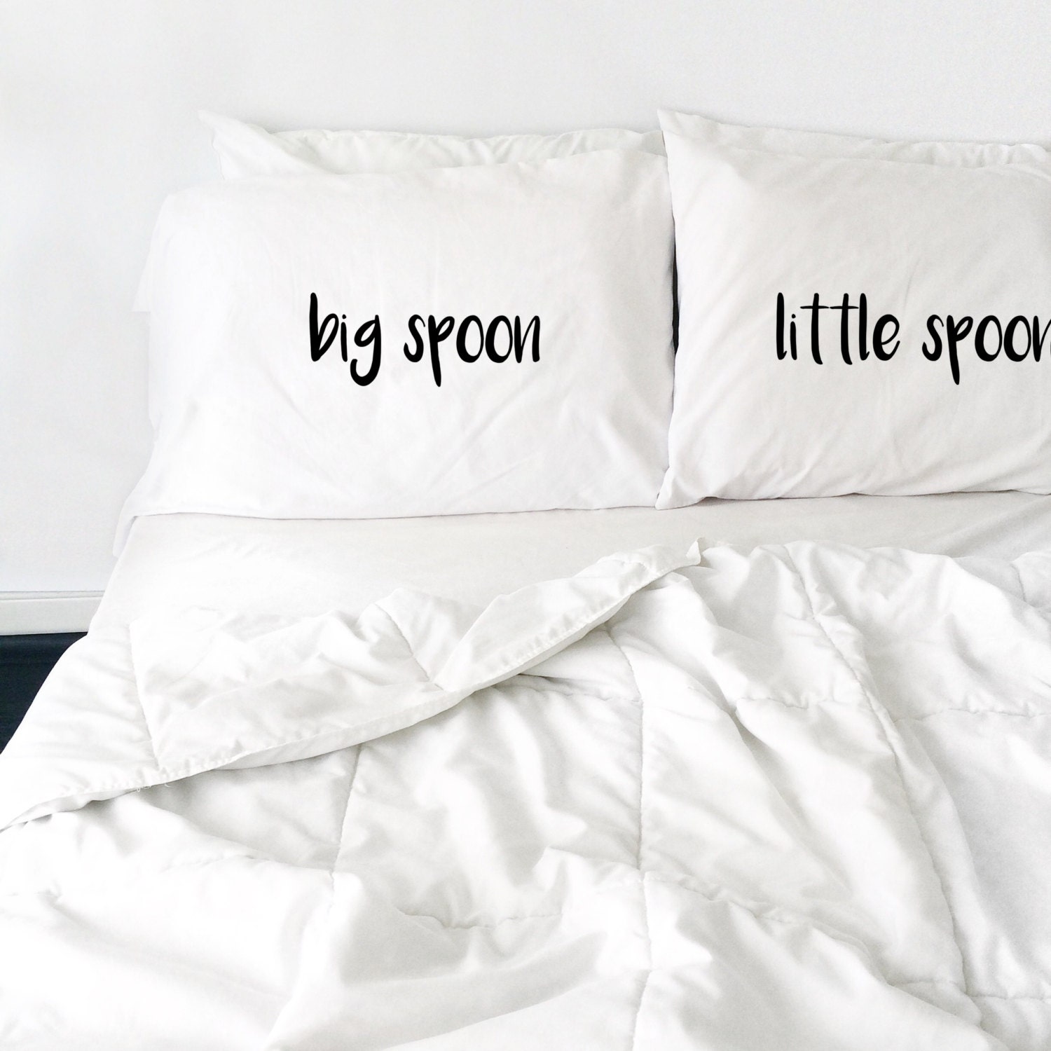 Wedding Gift Big Spoon Little Spoon Pillow Cases for couples