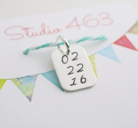 Custom Date Sobriety Jewelry Charm Recovery Gift by Studio463