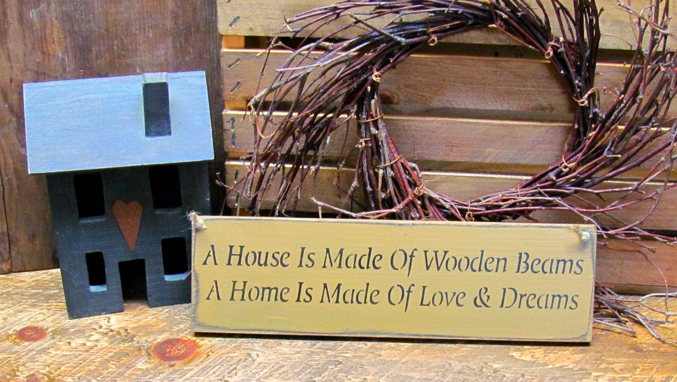 Wooden House Sign A House is Made Of Wooden Beams A by Woodticks