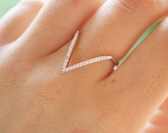 V shape ring | Etsy