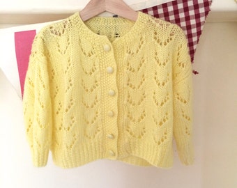 Pale yellow cardigan | Etsy