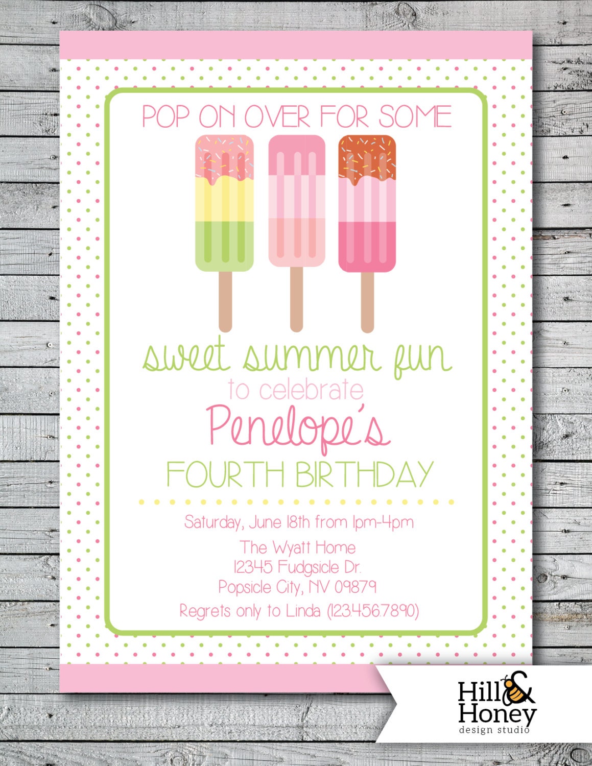 Sweet Summer Fun Popsicle Birthday Party Printable