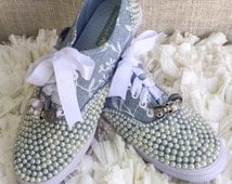 Unique blue jean shoes related items | Etsy