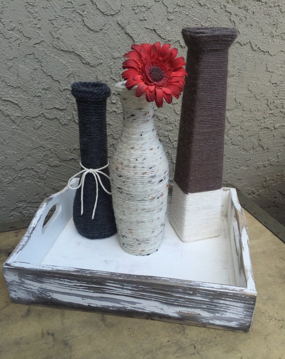 Items similar to Yarn wrapped vases on Etsy