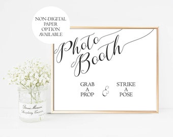 vintage pointing hand photo booth sign printable file