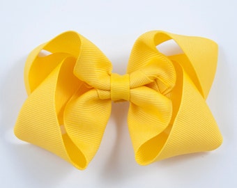 Yellow hair bow | Etsy