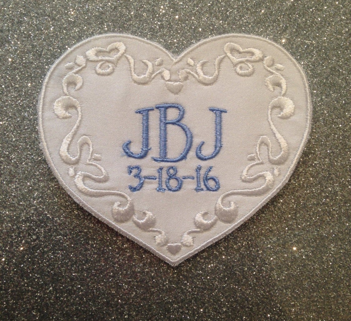 Wedding Dress Patch Monogrammed Wedding Patch Patch for