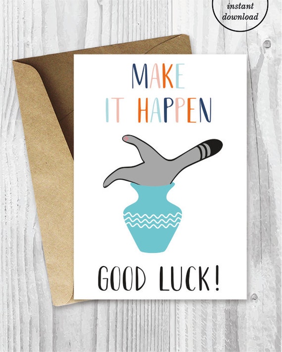 Good Luck Cards Funny Cat Good Luck Printable Cards Make It