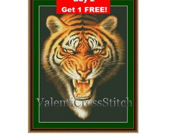 Tiger cross stitch | Etsy