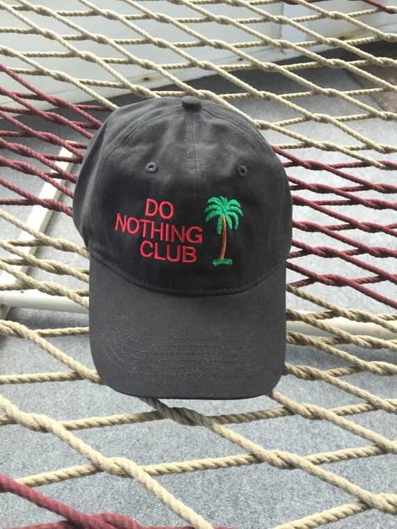 Do Nothing Club Black Hat With Red Letters