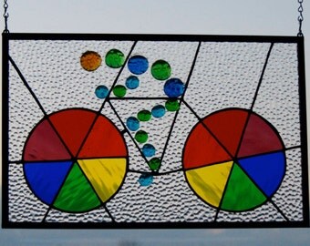 Unique stained glass bike related items | Etsy