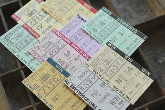 Horse Racing Tickets Win Place Show Exacta by VintageInkPrints