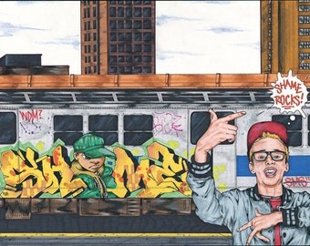 Original NYC street art Graffiti style urban by urbanNYCdesigns