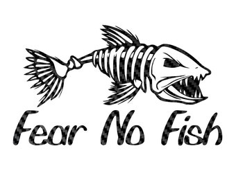 Fear no fish decal | Etsy