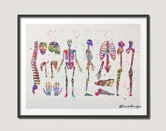 Skeleton painting | Etsy