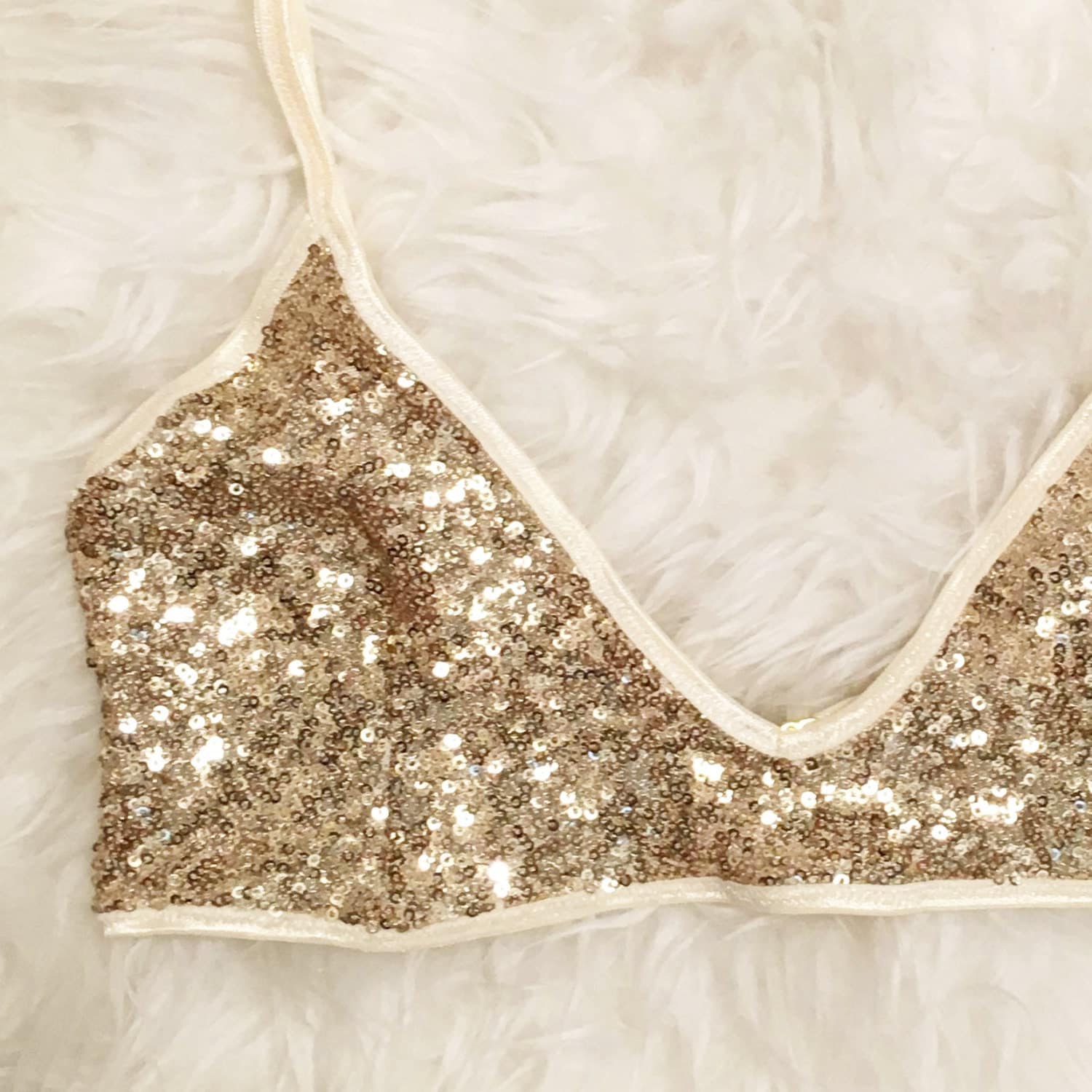 Golden Girl Bralette // Sparkly sequin bra by marriedandbright