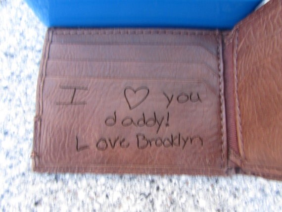 Laser Engraved Wallet in YOUR Handwriting Father's day